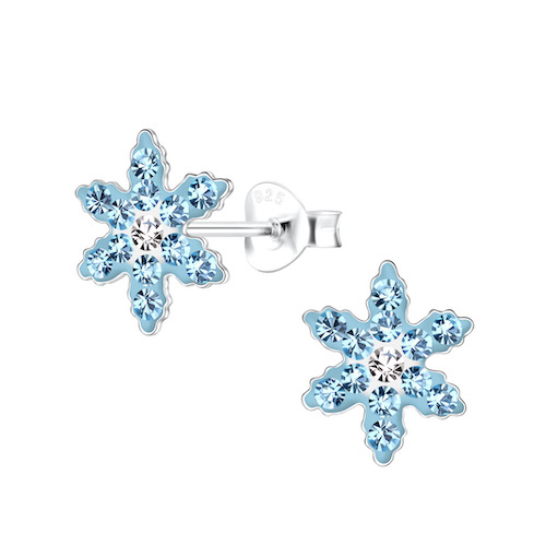 Blue snowflake earrings store